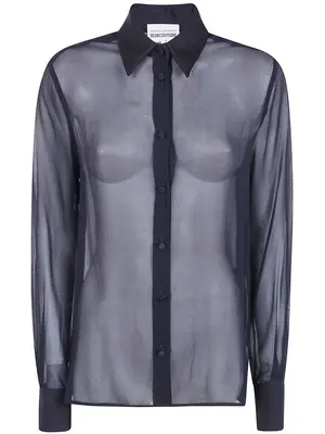 SEMICOUTURE Transparent Button-up Shirt
