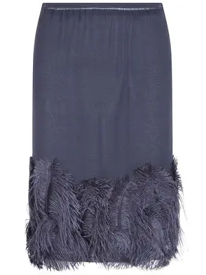 SEMICOUTURE Skirt Feather Detail "quanna - Black
