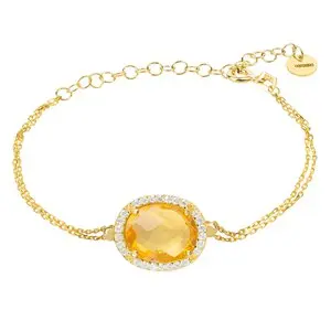 LATELITA Beatrice Oval Gemstone Bracelet - Gold/yellow