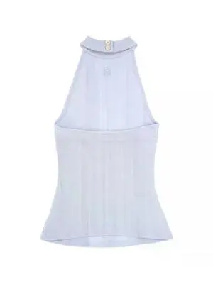 Amiri Ribbed-knit Halterneck Top