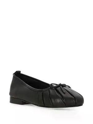 Hereu Pleated Bow-detail Ballet Flats - Black