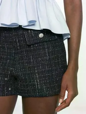 Sandro Olivia Tweed Sequin-embellished Shorts