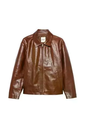 Sandro Ales Leather Jacket - Brown