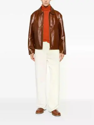 Sandro Ales Leather Jacket - Brown