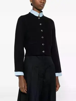 Sandro Anthony Contrast-collar Button-up Cardigan