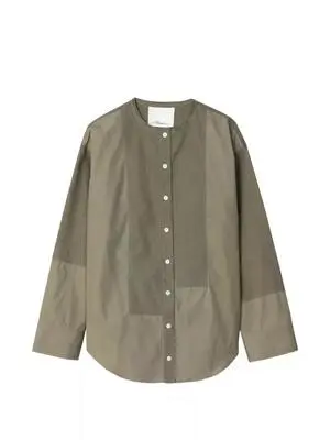 3.1 Phillip Lim Collarless Cotton-poplin Shirt
