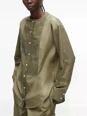 3.1 Phillip Lim Collarless Cotton-poplin Shirt