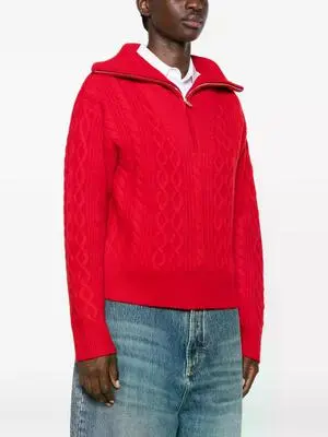 Sandro Cable-knit Quarter-zip Sweater