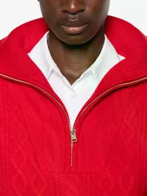 Sandro Cable-knit Quarter-zip Sweater
