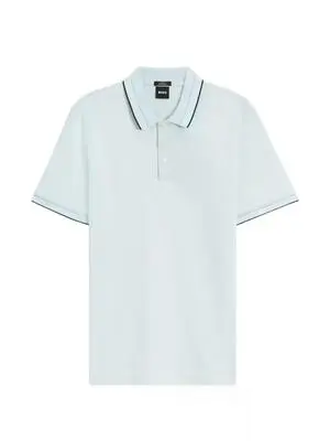 BOSS Slim-fit Polo Shirt In Mercerized Cotton - Blue