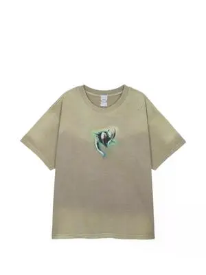 PROTOCOL INDEX Washed Graphic-print T-shirt - Green