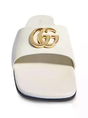 Gucci Double G Leather Flat Sandals
