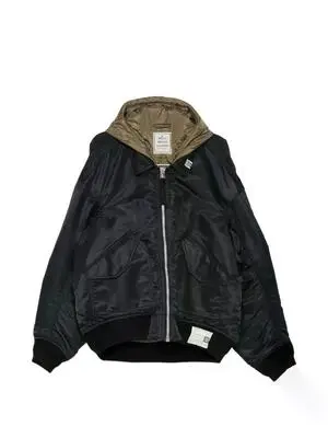 Mihara Yasuhiro Layered-hood Bomber Jacket - Black