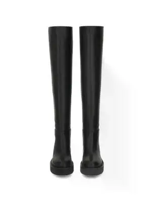 GIANVITO ROSSI Over The Knee Platform Leather Boots