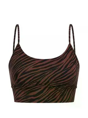 Rip Curl Zebra-print Ribbed Sports Bra