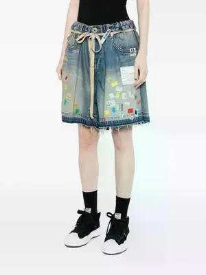 Mihara Yasuhiro Patch-detail Frayed-hem Shorts