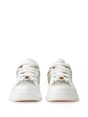 Versace Biggie Basket Leather & Metallic-nappa Trainers
