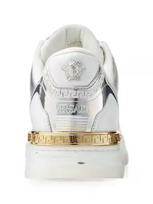 Versace Biggie Basket Leather & Metallic-nappa Trainers
