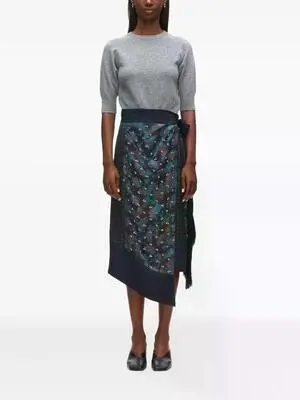 3.1 Phillip Lim Desert Flower Draped Wrap Midi Skirt