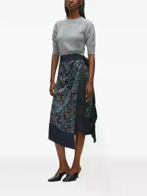 3.1 Phillip Lim Desert Flower Draped Wrap Midi Skirt