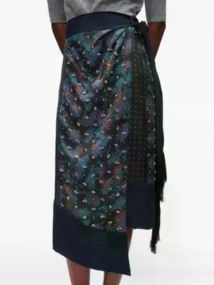 3.1 Phillip Lim Desert Flower Draped Wrap Midi Skirt