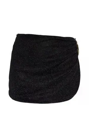 Oseree Metallic-effect Ruched Mini Skirt