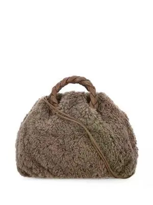 Hereu Braided-handle Shearling Tote Bag