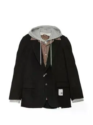 Mihara Yasuhiro Layered-panel Single-breasted Blazer - Black