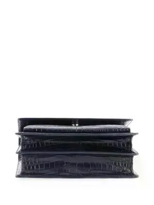 Saint Laurent Sunset Crocodile Embossed Leather Medium Crossbody Bag
