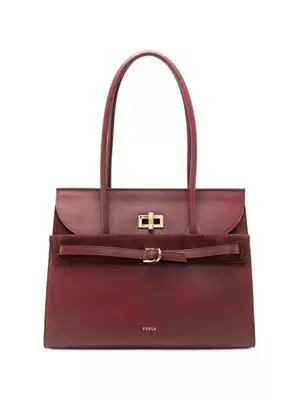 Furla Leather Tote Bag With Turn-lock And Buckle Detail