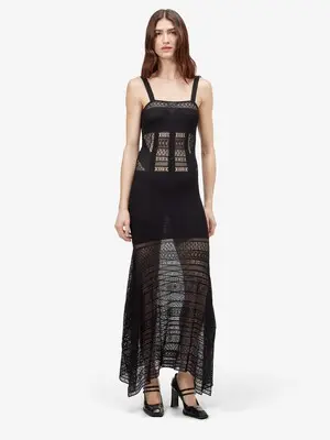 Alexander McQueen Viscose Knit Lace Dress