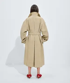 Bottega Veneta Mini Intreccio Suede Leather Coat