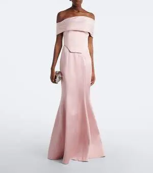 Solace London Alta Off-shoulder Bustier Gown