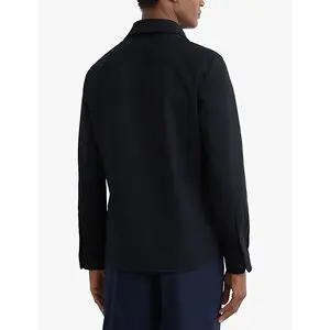 REISS Mcshane Patch-pocket Wool-blend Shirt - Navy