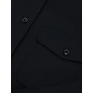 REISS Mcshane Patch-pocket Wool-blend Shirt - Navy