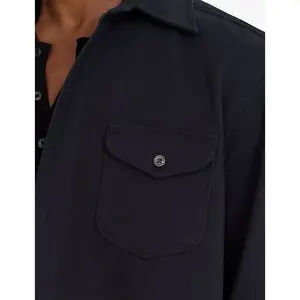 REISS Astra Flap-pocket Cotton-twill Shirt - Navy