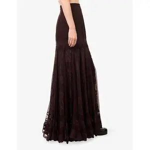 Zimmermann Valiant Sheer-panel Silk Maxi Skirt
