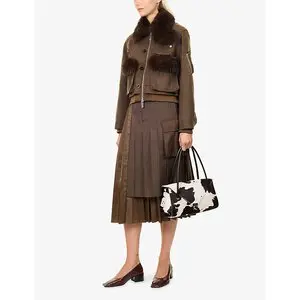 Sacai Faux-fur Trimmed Wool Jacket