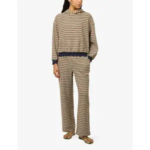 SISTERS & SEEKERS Striped Stretch-jersey Jogging Bottoms - Navy