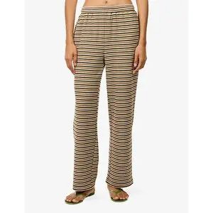 SISTERS & SEEKERS Striped Stretch-jersey Jogging Bottoms - Navy