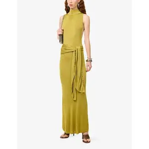 DE LA VALI Abril Turtleneck Knitted Maxi Dress