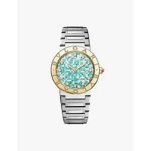 BVLGARI 18ct Yellow Gold And Stainless-steel Quartz Watch - Green