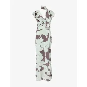 PRETTY LAVISH Andi Ruffle Crepe Maxi Dress