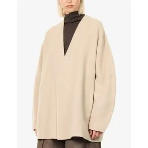 RUOHAN Cocoon Open-front Cashmere Jacket