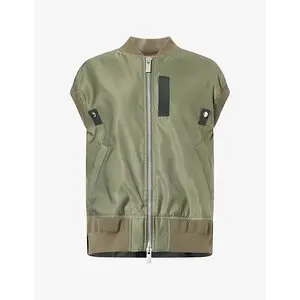 Sacai Relaxed-fit Ribbed-trim Shell Gilet
