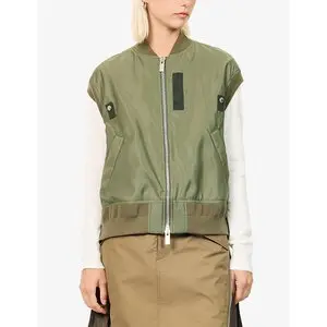 Sacai Relaxed-fit Ribbed-trim Shell Gilet