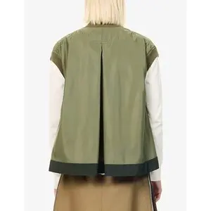 Sacai Relaxed-fit Ribbed-trim Shell Gilet