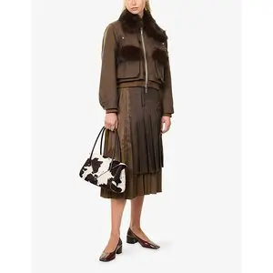 Sacai Double-layered Pleated Midi Skirt