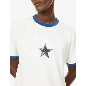TWOJEYS Single Star Two-tone Graphic Cotton-jersey T-shirt