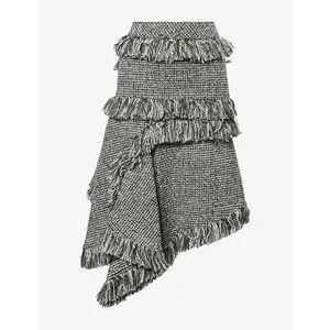 Sacai Tweed Asymmetric Midi Skirt